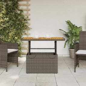 vidaXL Zahradní stolek 90 x 55 x 71 cm polyratan a akácie [368276] Barva: Černá