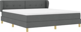Postel s boxspringem s čelo Tmavě šedá 180 x 200 cm textil 3340228
