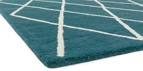 Modrý  koberec Swans Diamond Teal Rozměry: 80x150 cm