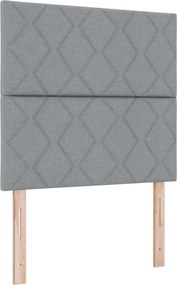 Postel s boxspringem s čelo Světle šedá 100 x 200 cm textil 3344121