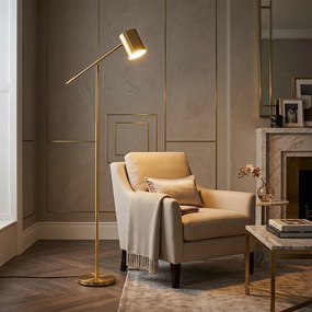 Costway Stojací lampa 175 cm Lampička na čtení s nastavitelnou hlavou a ramenem