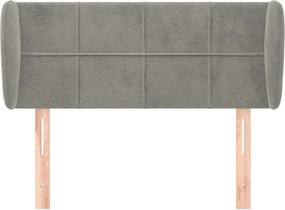 Čelo postele typu ušák světle šedé 83x23x78/88 cm samet 3117174