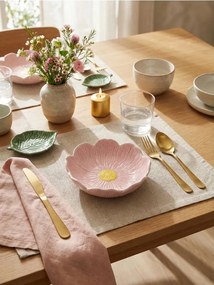 Sinsay - Keramická miska s květinovým motivem - pastelová růžová