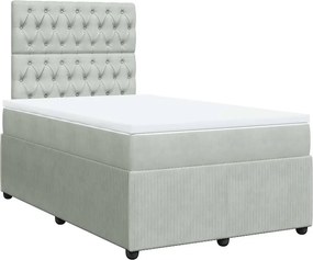 Box spring postel s matrací světle šedá 120x190 cm samet 3294592