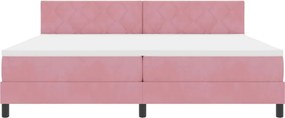 Postel s boxspringem s čelo Růžová 200 x 200 cm samet 3339265