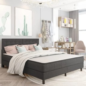Prošívané čelo postele tmavě šedé textil 160 x 200 cm 287473