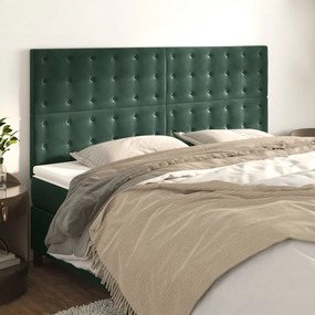 Čelo postele tmavě zelené 200x5x118/128 cm sametové 3116835