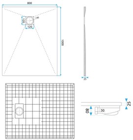 Rea Magnum White, SMC sprchová vanička 100x80x2, 5 cm, bílá, REA-K3335