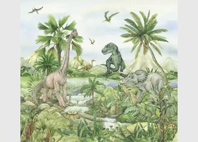 Dětská vliesová fototapeta na zed' Dino | 300 x 270 cm | DDTD4P5093