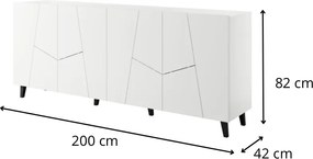 Komoda Etna 200 cm bílá