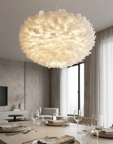 Závěsný lustr Feathry 60 cm bílý
