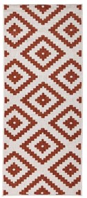Červeno-krémový venkovní koberec NORTHRUGS Malta, 80 x 345 cm