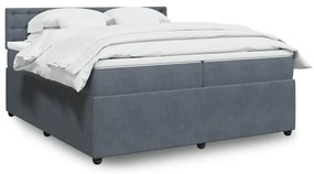 Box spring postel s matrací tmavě šedá 200x200 cm samet 3290143