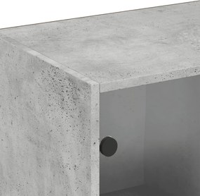 Knihovna s dvířky betonově šedá 204x37x75 cm kompozitní dřevo 3206534
