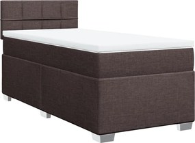 Box spring postel s matrací tmavě hnědá 100 x 200 cm textil 3285802