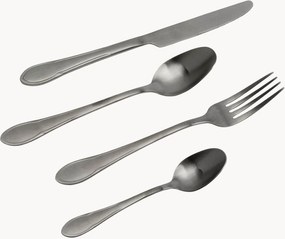Sada matně kartáčovaných příborů Cucina, ručně vyrobená, pro 4 osoby, 16 dílů