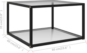 Konferenční stolek průhledný 60 x 60 x 35 cm tvrzené sklo 322887
