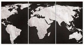 Malvis ® Obraz černobílá mapa světa Velikost (šířka x výška): třídílný obdélník - 120x80 cm