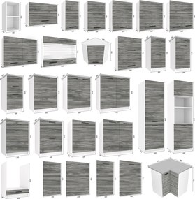 Kuchyňská skříňka Belini horní 60 cm šedý antracit Glamour Wood  TOR SG60/1/WT/GW1/0/E