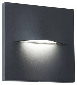 Venkovní nástěnné svítidlo LED Vita, tmavě šedé, 14 x 14 cm