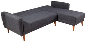 Atelier del sofa Rozkládací rohová pohovka AQUA tmavě šedá pravý roh 867UNQ1404