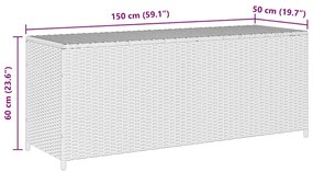 vidaXL Marketos Zahradní úložný box černý 150 x 50 x 60 cm polyratan