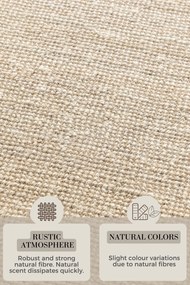 Hanse Home, Běhoun Bouclé Jute 105973 Ivory White, 80x200, béžová, chodba / předsíň