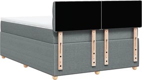 Box spring postel s matrací světle šedá 160 x 200 cm textil 3287514