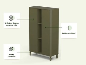 Designová vitrína DOT khaki
