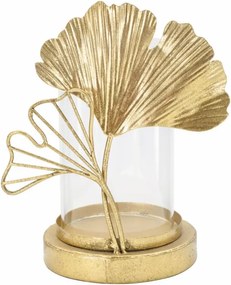 Svícen Leaf 21 cm čirý/zlatý