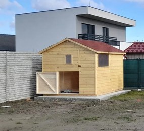 nejzahradnidomek.cz - Dřevěný chlév pro zvířata - Premium, barva natur, (2,7 × 2,7 m), R_CHL2