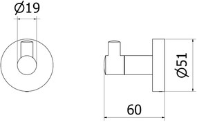 Mexen Remo, 1-háček na ručník, zlatá matná, 70507351-55