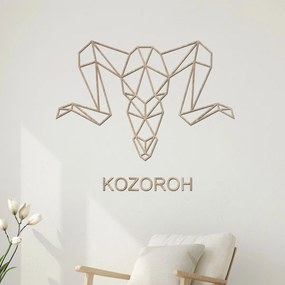 dřevo života Dřevěná samolepka na zeď znamení KOZOROH Zvolte rozměr (cm): 80x70, Zvolte barvu dekoru: Dub Sonoma