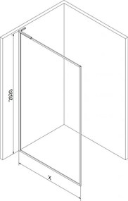 Mexen Kioto-F L, sprchová zástěna s rámem 65 x 202 cm, 8 mm čiré sklo, chromový profil, 800-065-174-01-00
