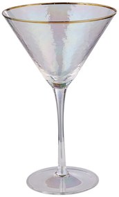 SMERALDA Sklenice na martini se zlatým okrajem 280 ml