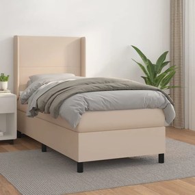Box spring postel s matrací cappuccino 90x200 cm umělá kůže