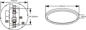 Top Light-LED Strop svít se sen REVIT LED/9/12/18W/230V 3000/4000/6500K pr.23 cm