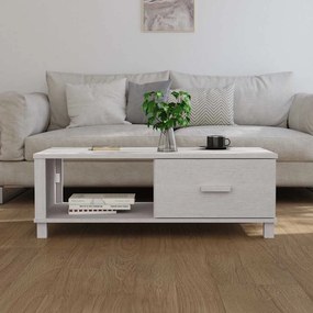 Konferenční stolek HAMAR bílý 100 x 55 x 35 cm masivní borovice 340453