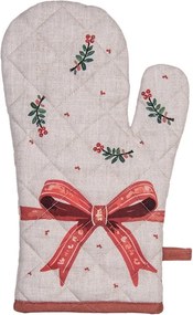 Béžová bavlněná chňapka rukavice se stromky Christmas Harmony - 18*30 cm