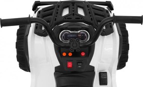 Ramiz Dětská čtyřkolka ATV 2,4 GHz na baterie bílá + dálkové ovládání + EVA kola + MP3 rádio + pomalý start