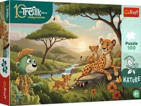 TREFL Puzzle Treflíci Inspired By Nature: Gepardi / 100 dílků / 41 x 2