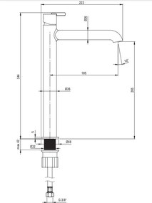 Deante Silia, vysoká umyvadlová baterie h-344, bronzová, DEA-BQS_C20K