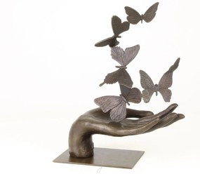 Bronzová socha - Motýly na dlani
