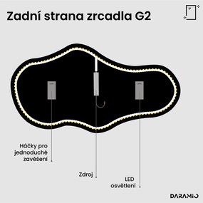 Atypické zrcadlo do koupelny s LED osvětlením G2