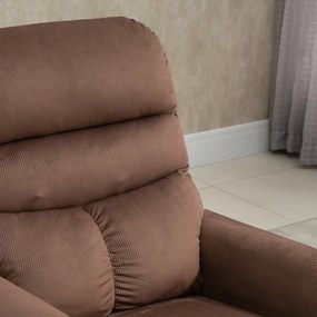 HOMCOM TV křeslo polohovací elektrické s masážní funkcí vyhřívání polohovací funkce polyester světle hnědá 79x97x103cm pro pohodlí a relaxaci