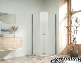 Sprchová zástěna 90x90, oboustranně otevírací, čirá, chrom - ALFA DUE