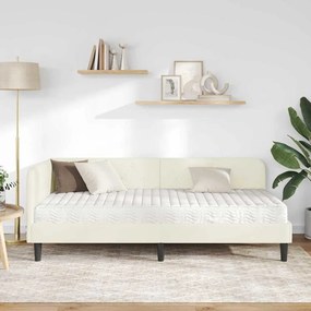 Rohový rám postele Krémová 100 x 200 cm samet 3394171