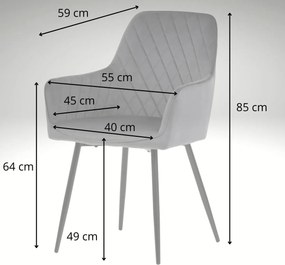 Vikio Jídelní set pro 4 osoby 160x90 cm dub noha U šedá židle s područkami VJS166-4S
