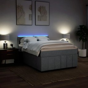 Box spring postel s matrací světle šedá 140 x 190 cm textil 3289377