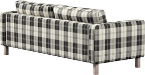 Potah na pohovku IKEA Karlstad, 3-místná, rozkládací barva černá látka pletený vzor, vzorované